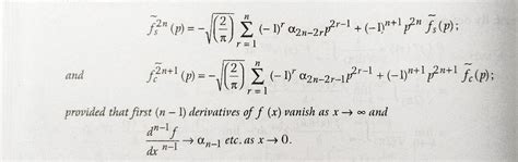 Solved The Fourier Cosine And Sine Transforms Of The