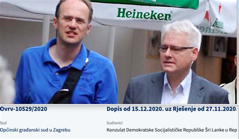 Josipovićev Kompanjon Marko Vojković Zbog Konzulata Šri Lanke Završio Na Sudu