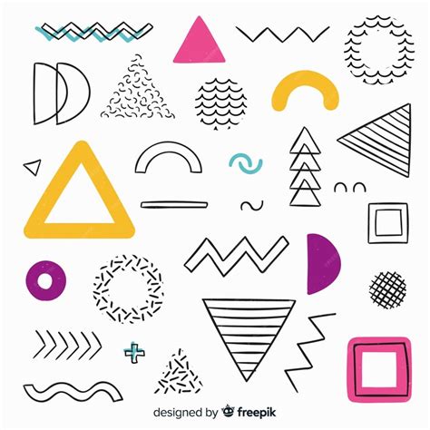 손으로 그린 추상 기하학적 배경 무료 벡터