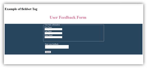 html fieldset tag