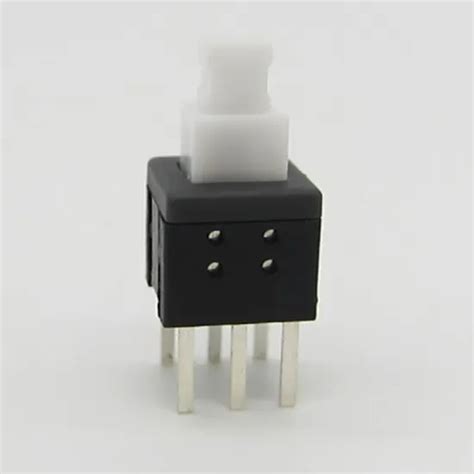 7mm 6 Pin Dpdt Self Lock Push Button Switch E Switch Tl2201eeya Roboman