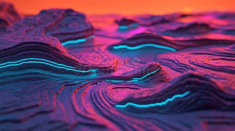 Information Code Field With Wavy Lines Representing Crypto Waves In 3d