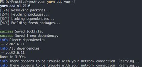 Yarn Add Done But Report Always Info There Appears To Be Trouble With Your Network Connection