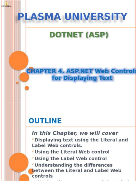 chapter4 asp web controls for displaying text pdf world wide