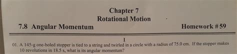 Solved Chapter Rotational Motion Angular Momentum Chegg