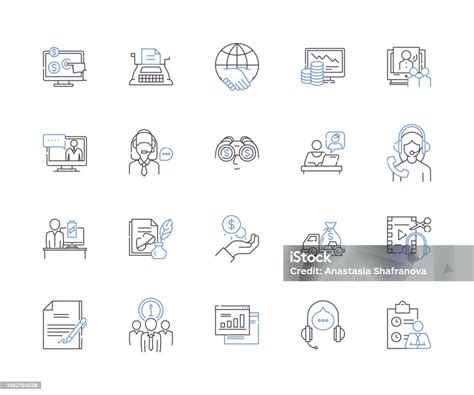 워크플로 및 직원 개요 아이콘 컬렉션입니다 인력 직원 자동화 작업 프로세스 시스템 좌표 벡터 및 일러스트레이션 개념 세트 생산성