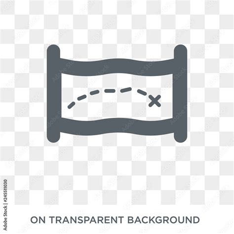 Treasure Map Icon Trendy Flat Vector Treasure Map Icon On Transparent Background From Nautical