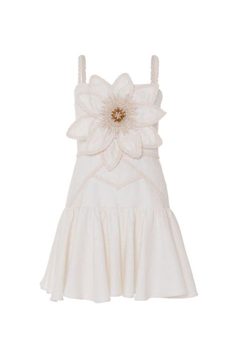 Tropic Linen Flower Mini Dress 6 Off White Cute Clothes Pngs