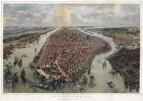Manhattan And Environs 1865 Photograph By Compass Rose Maps Pixels