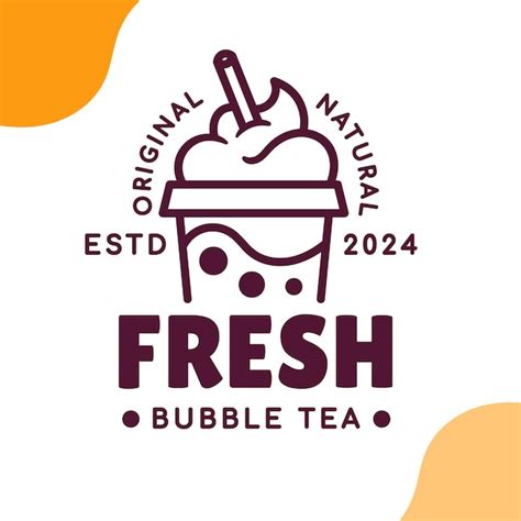 Premium Vector Bubble Tea Shop Logo Badge Template Design