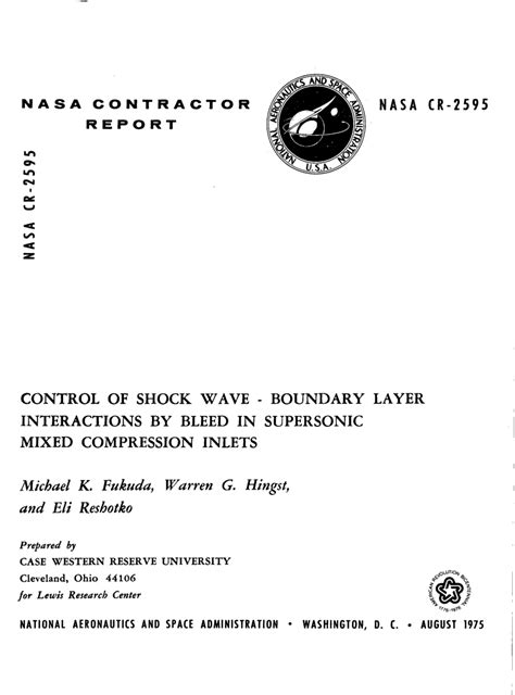 Pdf Control Of Shock Wave Boundary Layer Interactions By Bleed In Supersonic Mixed Compression