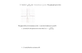 IB Math Analysis SL Test Limits And Differentiation With Answer Key