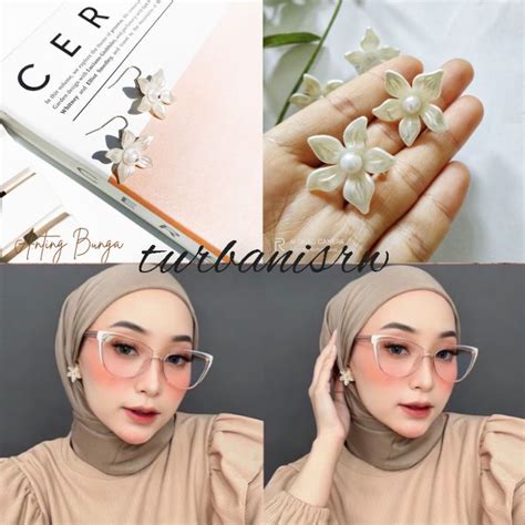 Jual Anting Hijab Hijab Bunga Lily White Shopee Indonesia