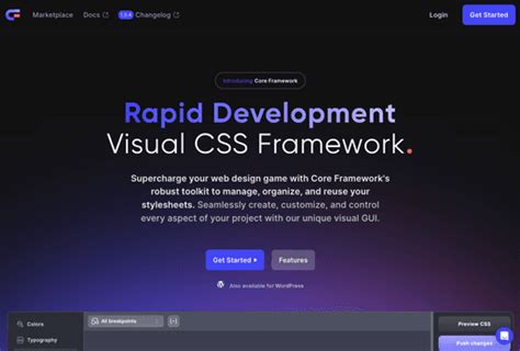 Core Framework · Dark Themed Websites