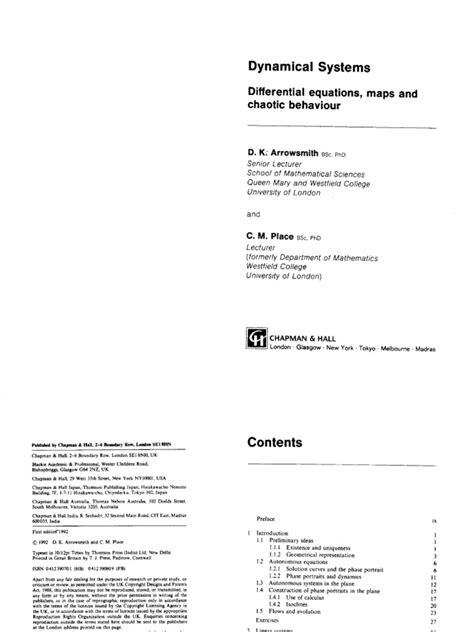 Chapman Hall Crc Mathematics Series D Arrowsmith Dynamical Systems