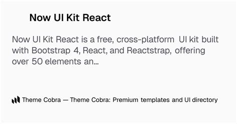Now Ui Kit React Now Ui Kit React Free Bootstrap 4 Ui Kit For