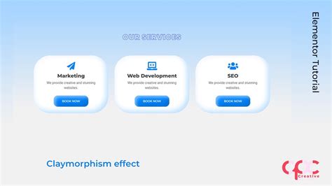claymorphism effect in elementor for service section elementor