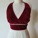S Nwt Candi Jones Maxi Halter Dress Burgundy Red Velvet And Lace Party Dress Backless