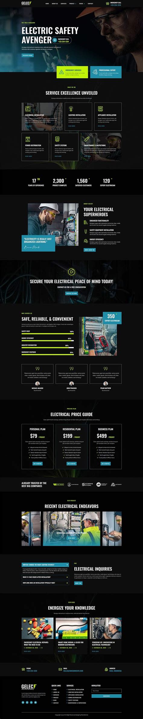 Gelect Electrical Installation And Maintenance Elementor Template Kit Electrical Installation