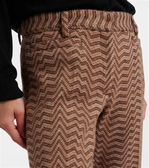 Zigzag Low Rise Bootcut Pants In Brown Missoni Mytheresa