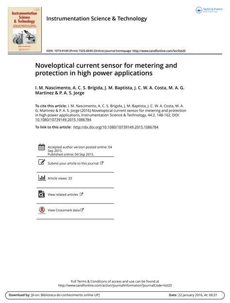 Pdf Novel Optical Current Sensor For Metering And Protection In High