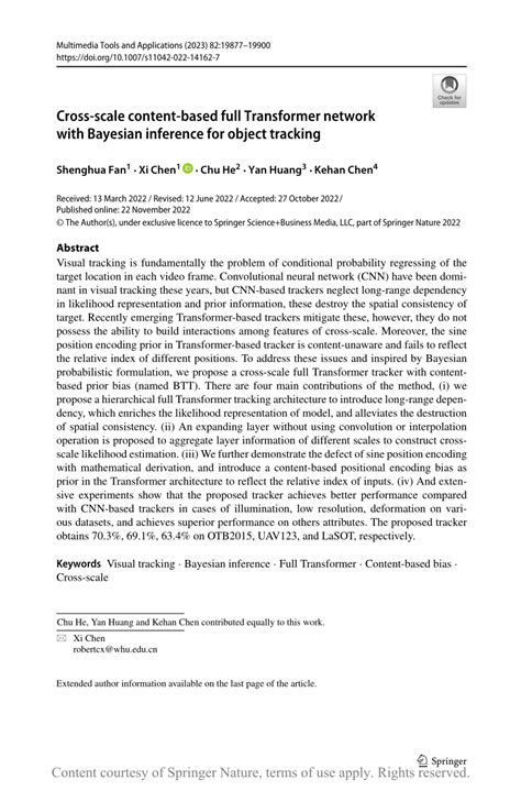 cross scale content based full transformer network with bayesian
