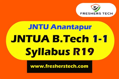 jntua b tech 1 1 syllabus r19 books pdf 1st year course structure