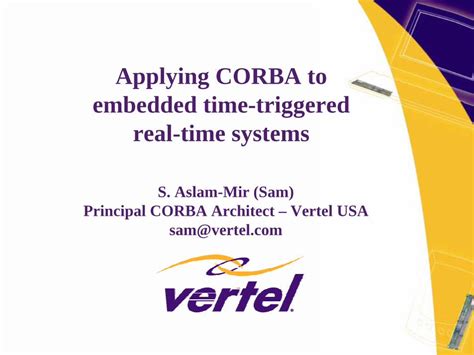 pdf applying corba to embedded time triggered real time systems