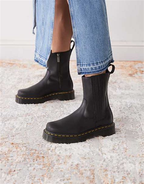 Dr Martens Amaayah Lo Pull On Boots In Black Leather Asos