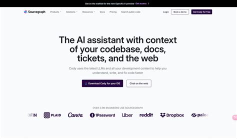 cody ai 一款由sourcegraph推出的智能编程助手，通过 智趣ai甄选