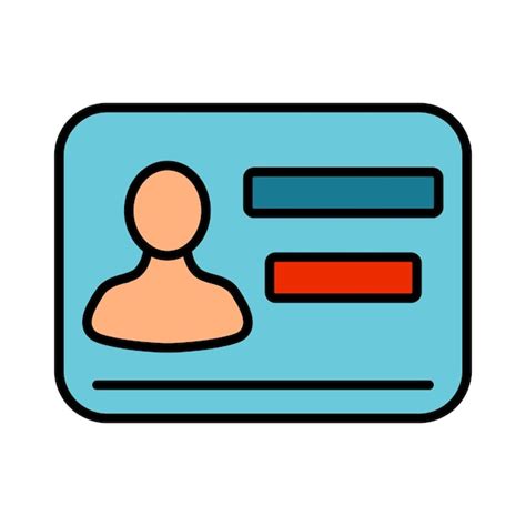 Id 카드 라인 아이콘 식별 카드 Id 프로파일 개인 데이터 검증 보안 자격 증명 신분증 회원권 액세스 공식 배지 개인 정보 식별 프리미엄 벡터