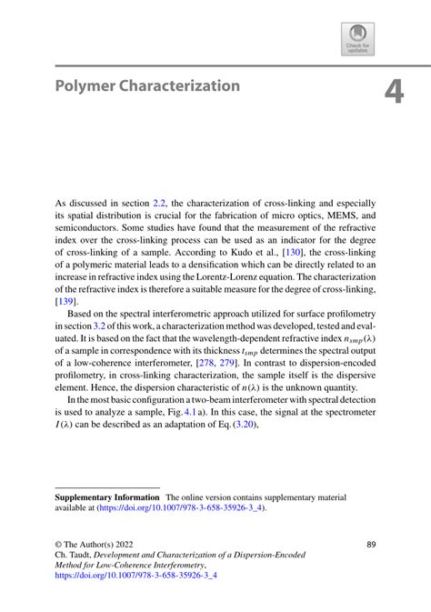 Pdf Polymer Characterization