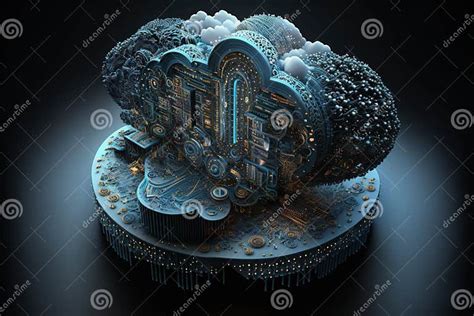 It Internet Cloud Computing Storage Technology Cyberspace Concept Ai Generated Stock