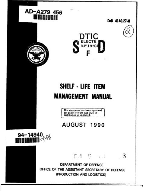 Dod 4140 27 M Shelf Life Management Pdf Shelf Life United States