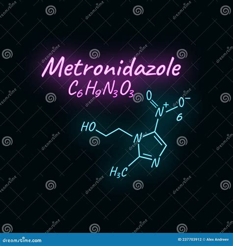 Metronidazole Antibiotic Chemical Formula And Composition Concept Structural Medical Drug