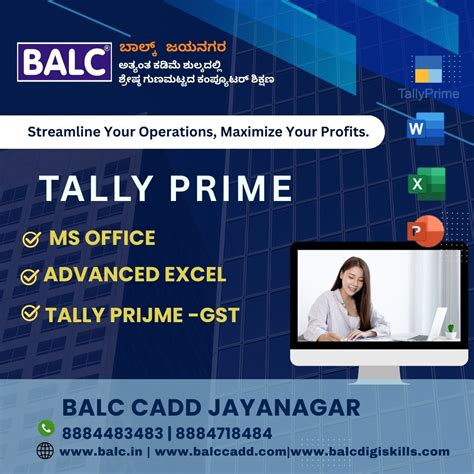 Start Learning Tally Prime Course At Balc Software Training Institute