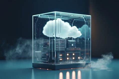 Storage Connect Technology Futuristic Cyber Business Computing Security Concept Data Cloud