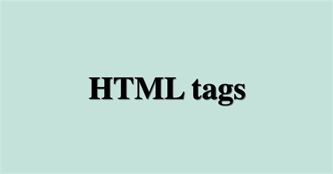 [html] html tags