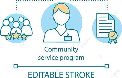 Community Service Program Concept Icon Linear Relief Program Vector