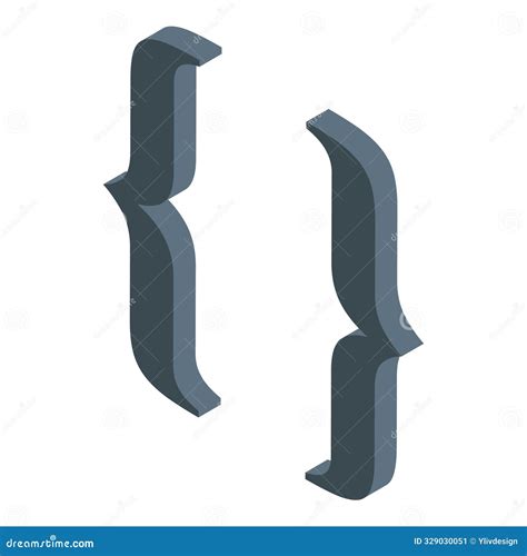 Curly Brackets Representing Programming Language Code Script Stock