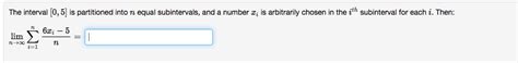 solved the interval [0 5] is partitioned into n equal