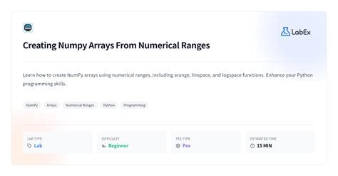 Numpy Arrays Numerical Ranges Labex
