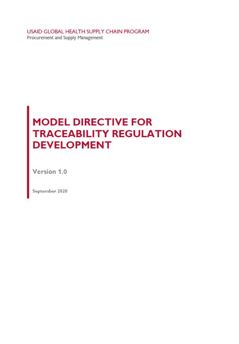 Model Directive For Traceability Regulation Development Usaid Global