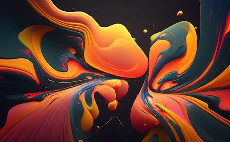 Premium Ai Image Abstract Colorful Background Fluid Lines And Bold Colors Generative Ai