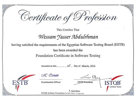 Wessam Abdulrhman On Linkedin Istqb Certification Gratitude Softwaretesting