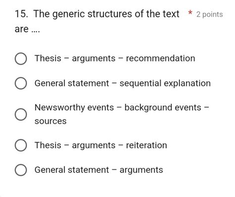 15 The Generic Structures Of The Text Are Thesis Arguments