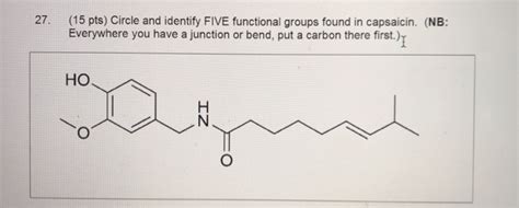 Solved 15 Pts Circle And Identify Five Functional Groups