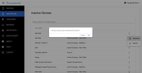 Inactive Device List Inactive Devices