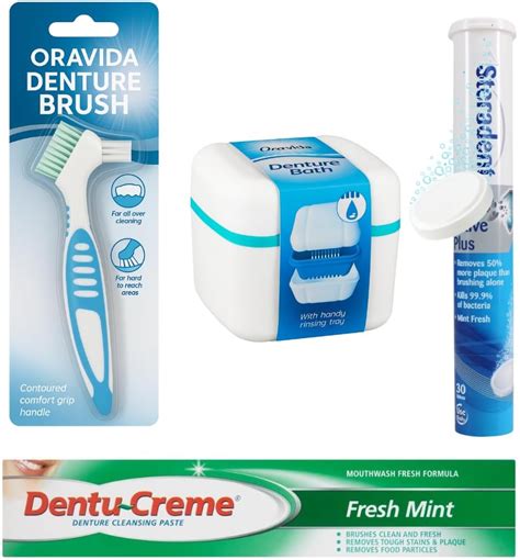Oravida Complete Denture Cleaning Kit Denture Bath With Brush