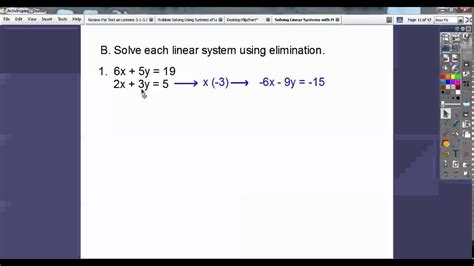 Solving Linear Systems By Multiplying First Lesson 3 5 Youtube